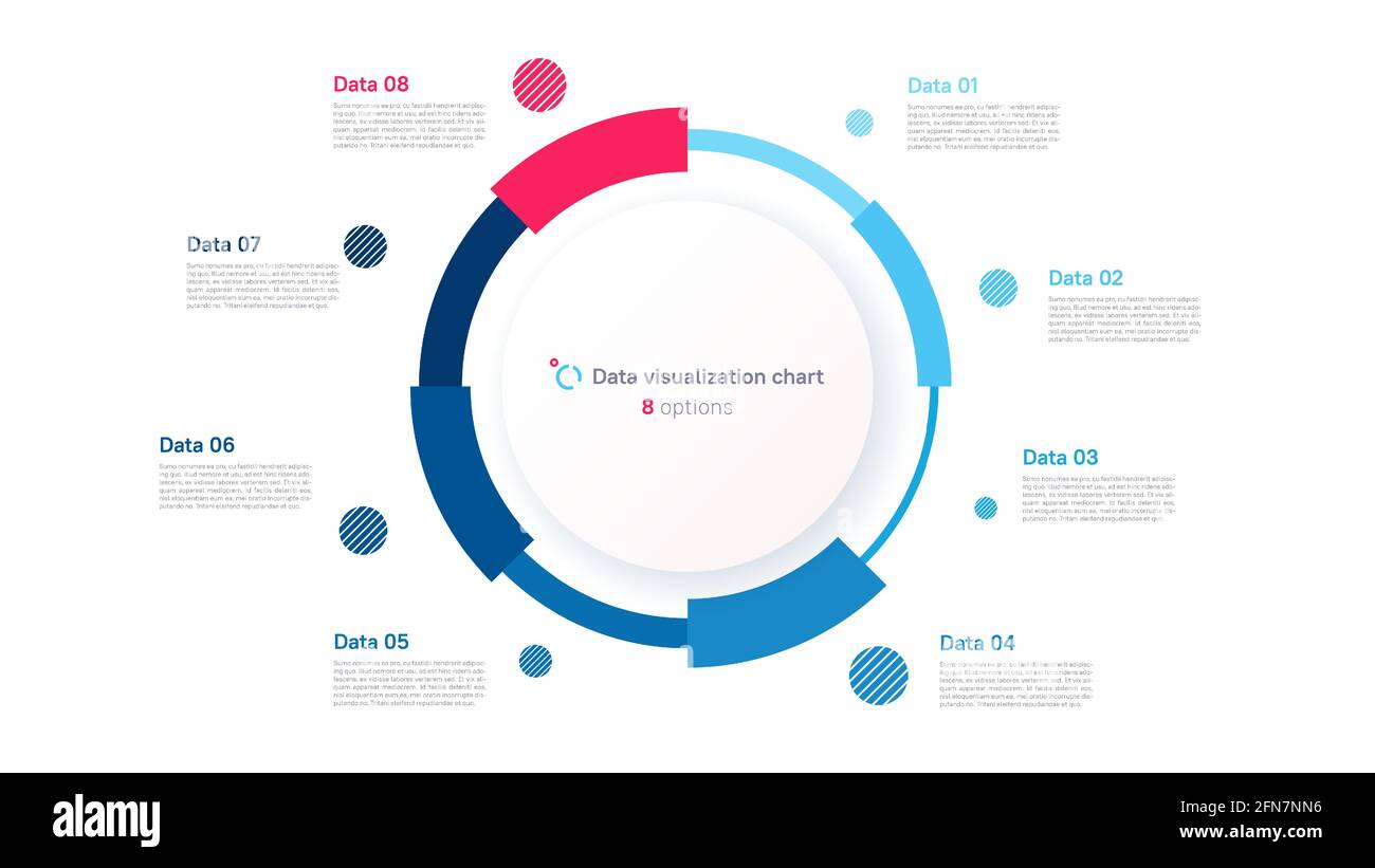 Vector pie chart infographic template in the form of pie chart divided ...