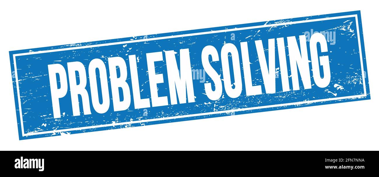 PROBLEM SOLVING text on blue grungy rectangle stamp sign Stock Photo ...