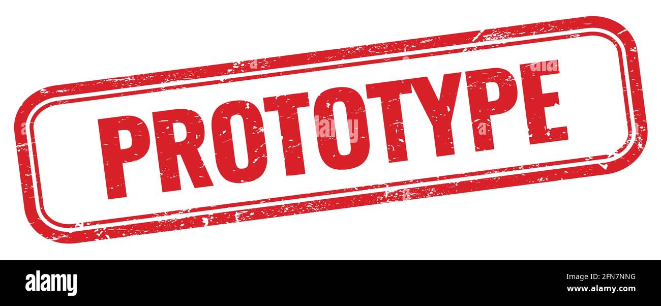 PROTOTYPE text on red grungy rectangle stamp Stock Photo - Alamy
