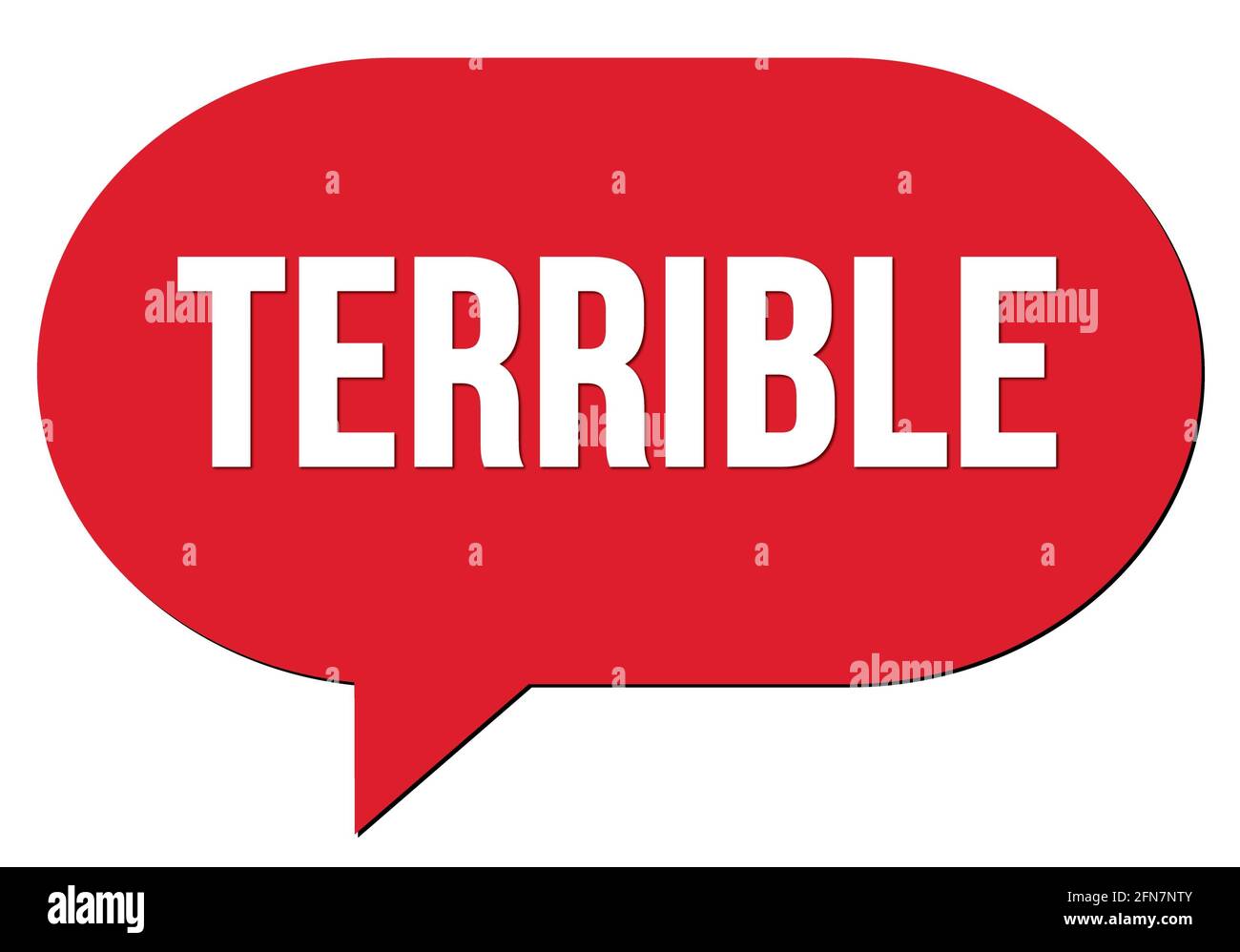TERRIBLE text written in a red speech bubble stamp Stock Photo - Alamy