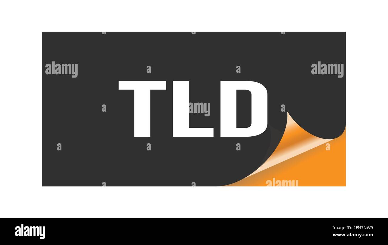 TLD text written on black orange sticker stamp Stock Photo - Alamy