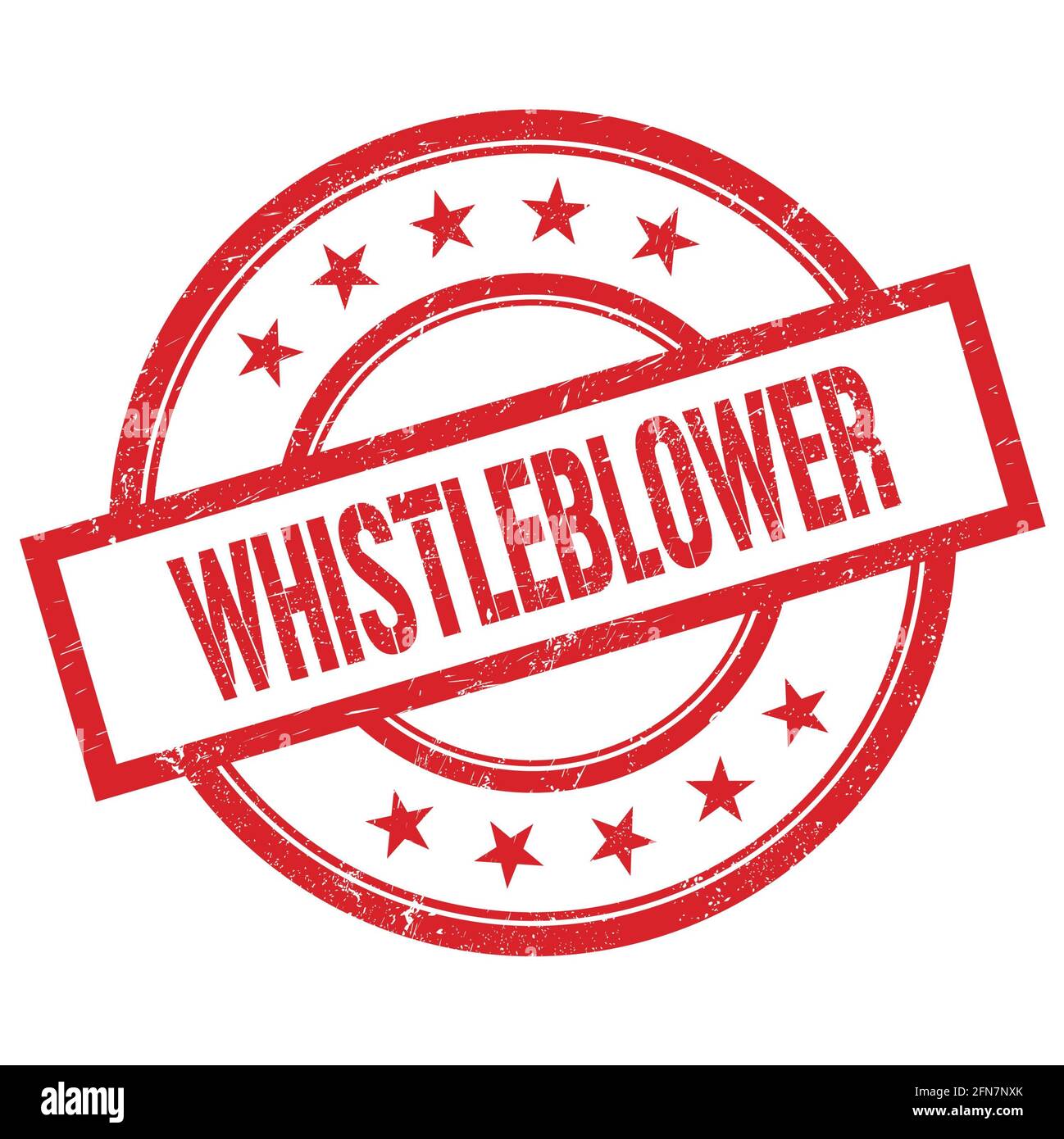 WHISTLEBLOWER text written on red round vintage rubber stamp Stock ...