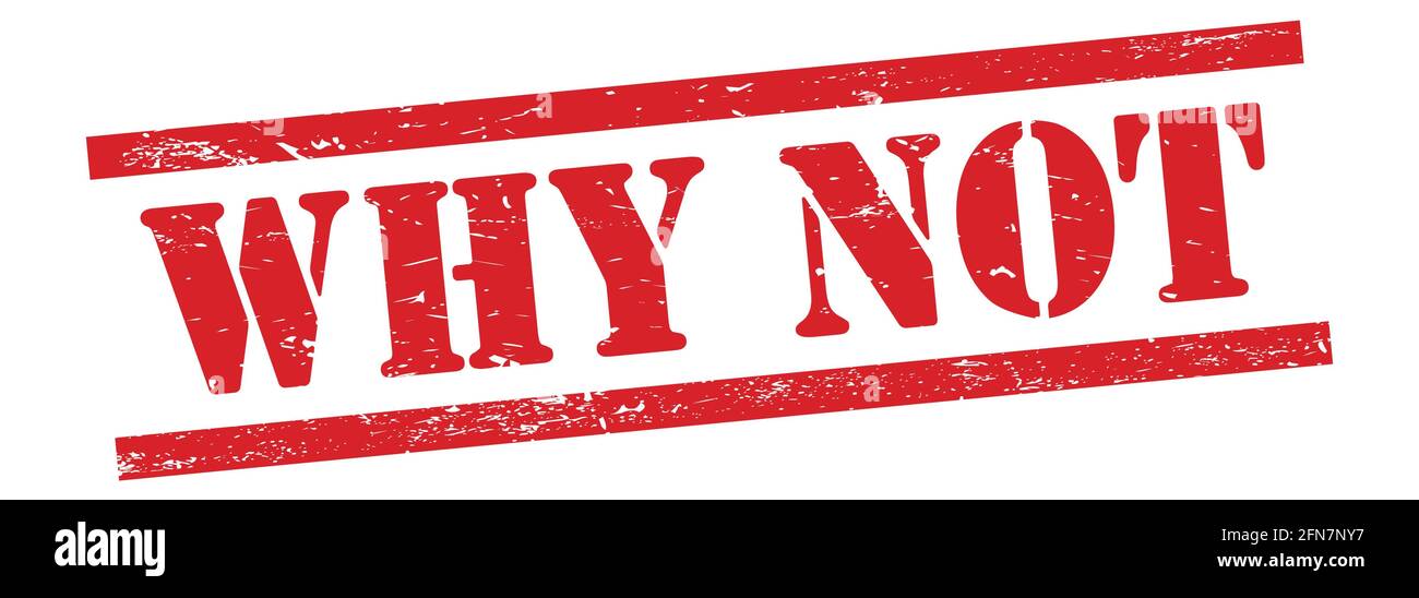 WHY NOT text on red grungy vintage rubber stamp Stock Photo - Alamy