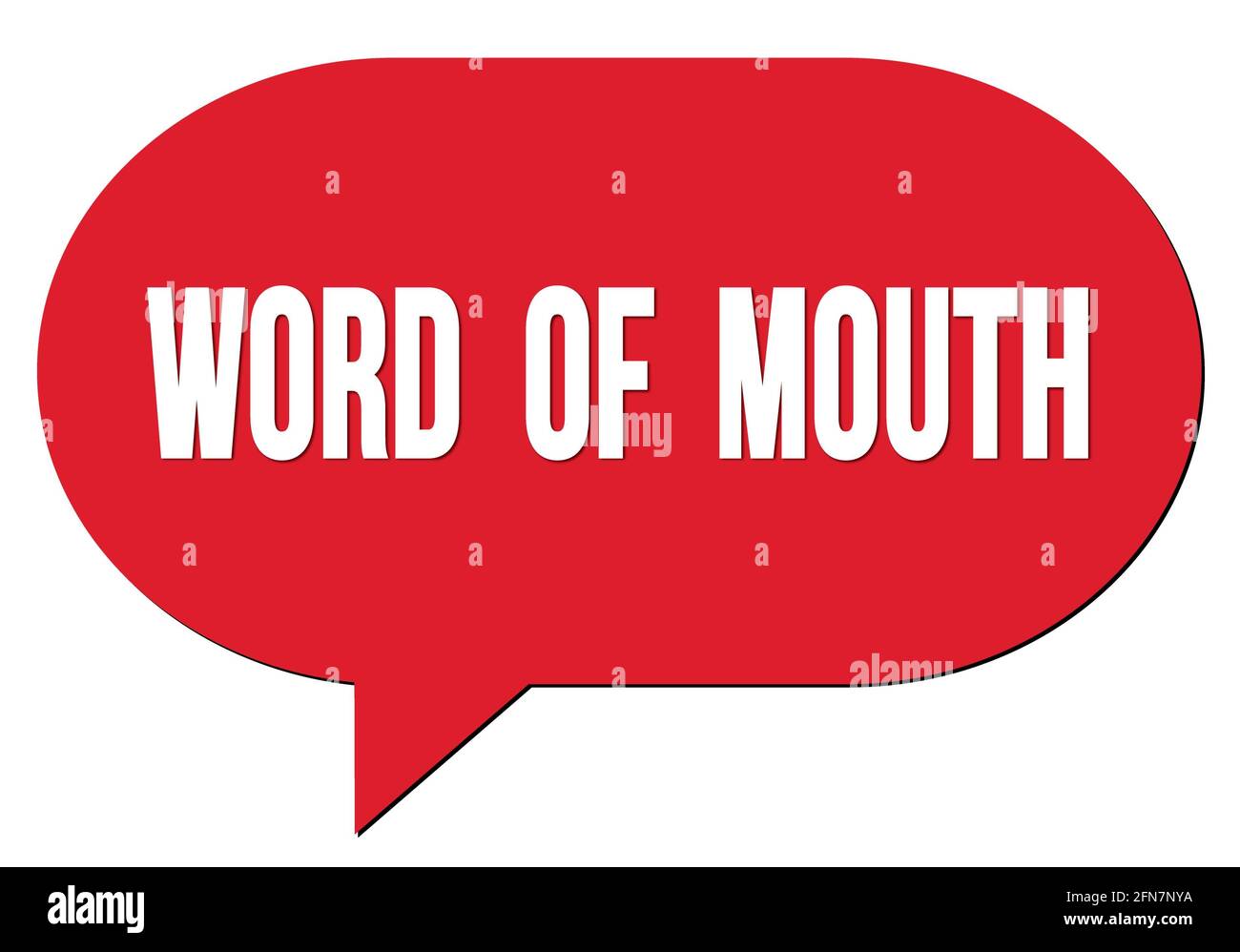 WORD OF MOUTH text written in a red speech bubble stamp Stock Photo - Alamy