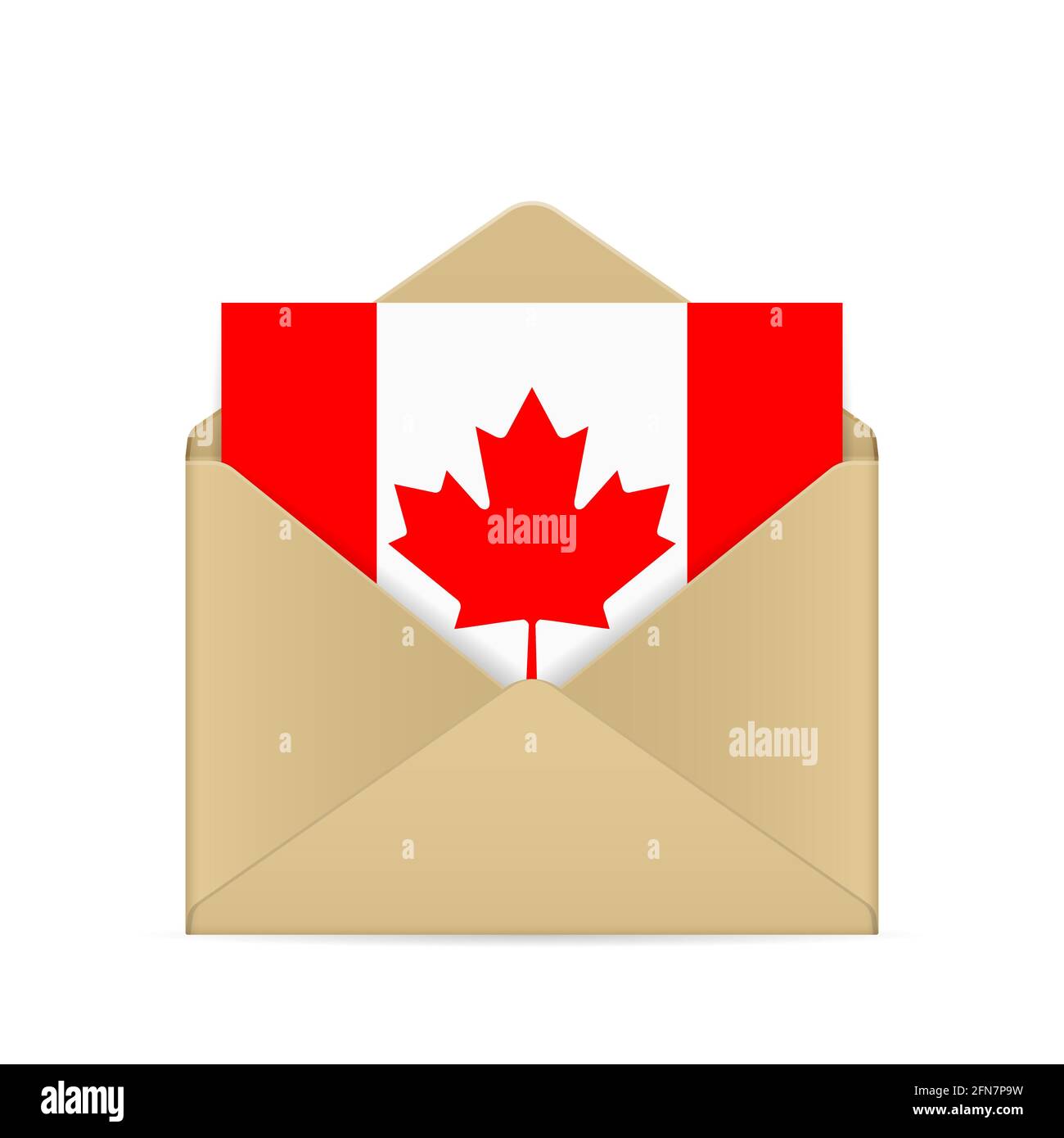 Envelope with Canada flag on a white background. Vector illustration ...