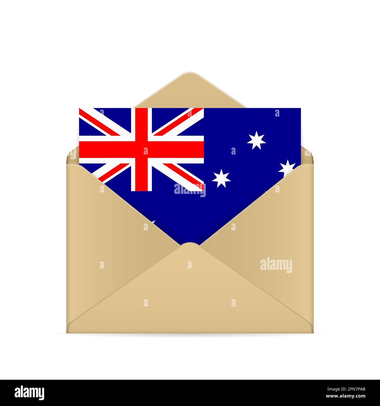 Envelope with Australia flag on a white background. Vector illustration ...