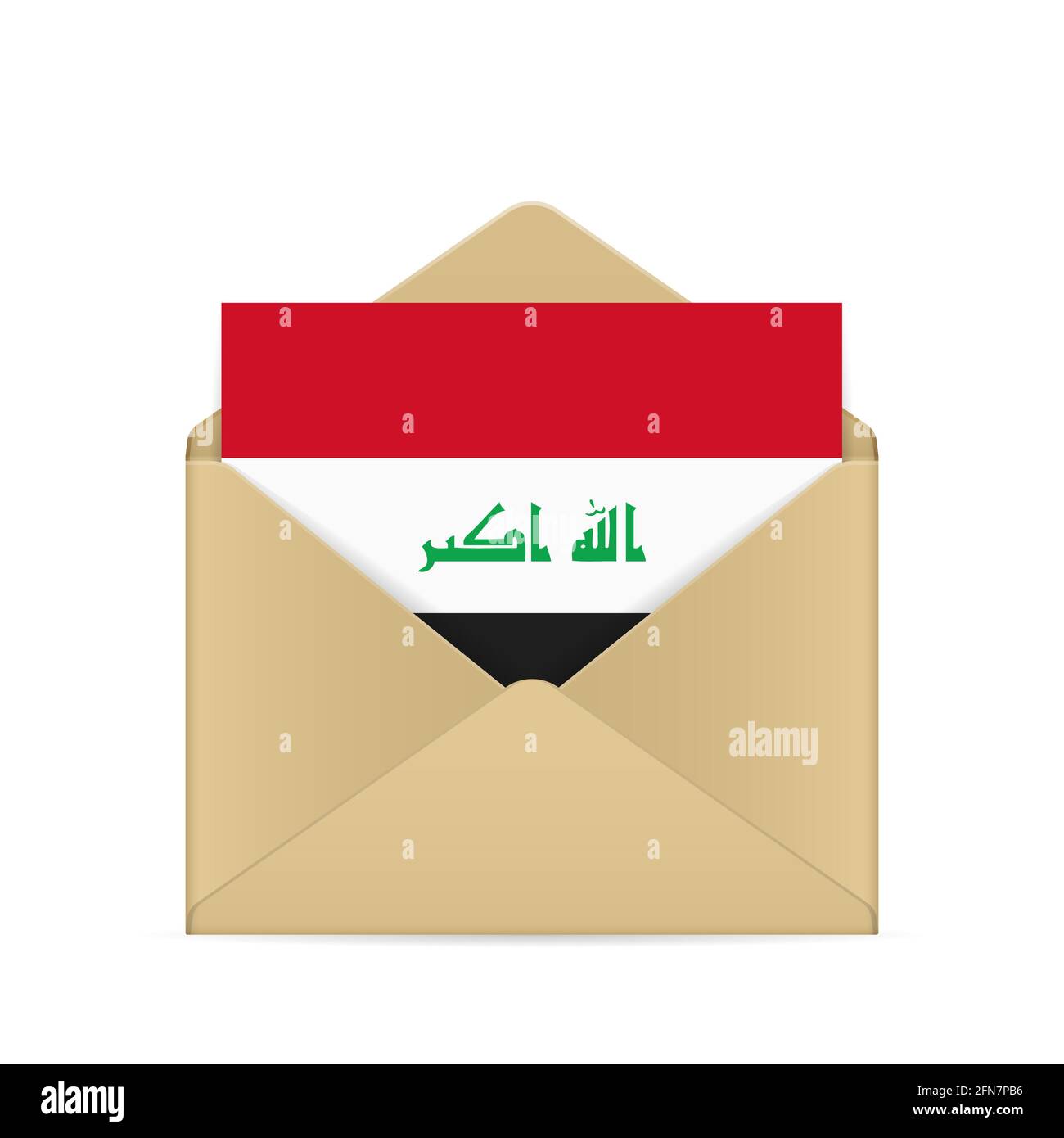 Envelope with Iraq flag on a white background. Vector illustration ...
