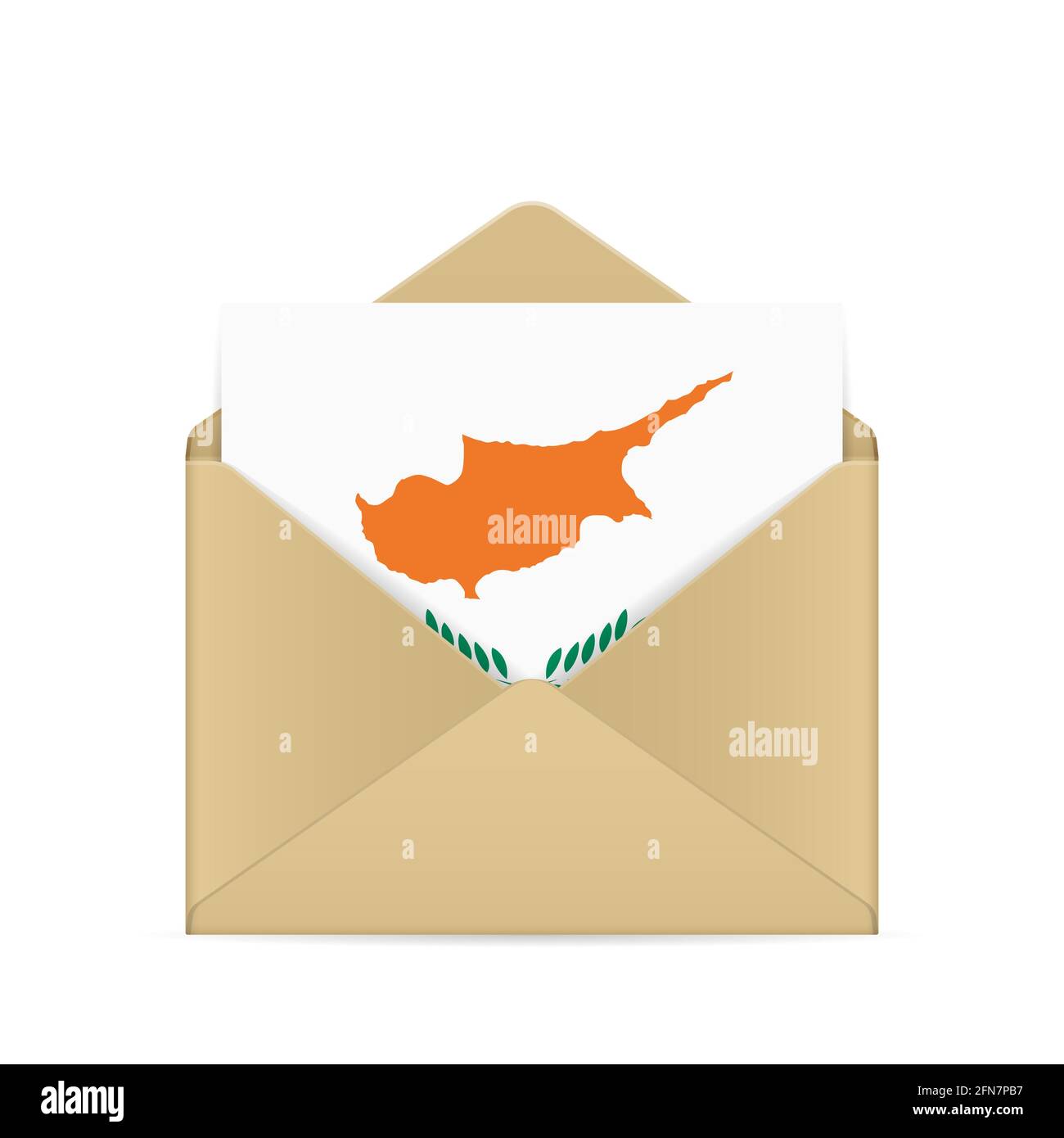 Envelope with Cyprus flag on a white background. Vector illustration ...