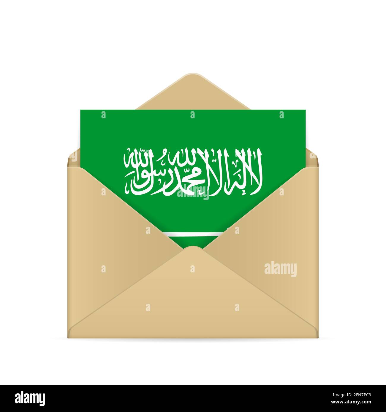 Envelope with Saudi Arabia flag on a white background. Vector ...