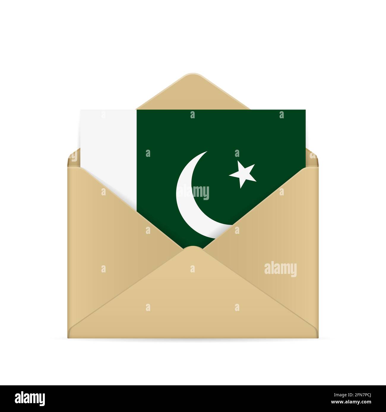 Envelope with Pakistan flag on a white background. Vector illustration ...