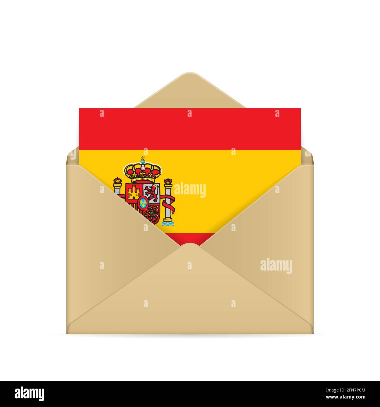 Envelope with Spain flag on a white background. Vector illustration ...