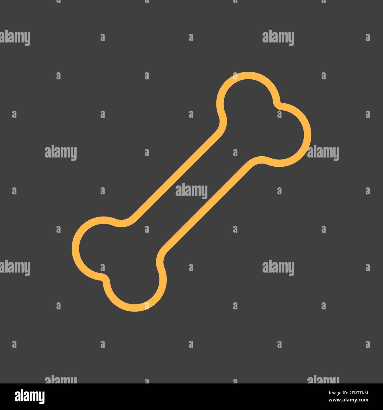 Dog bone vector icon on dark background. Pet animal sign. Graph symbol ...