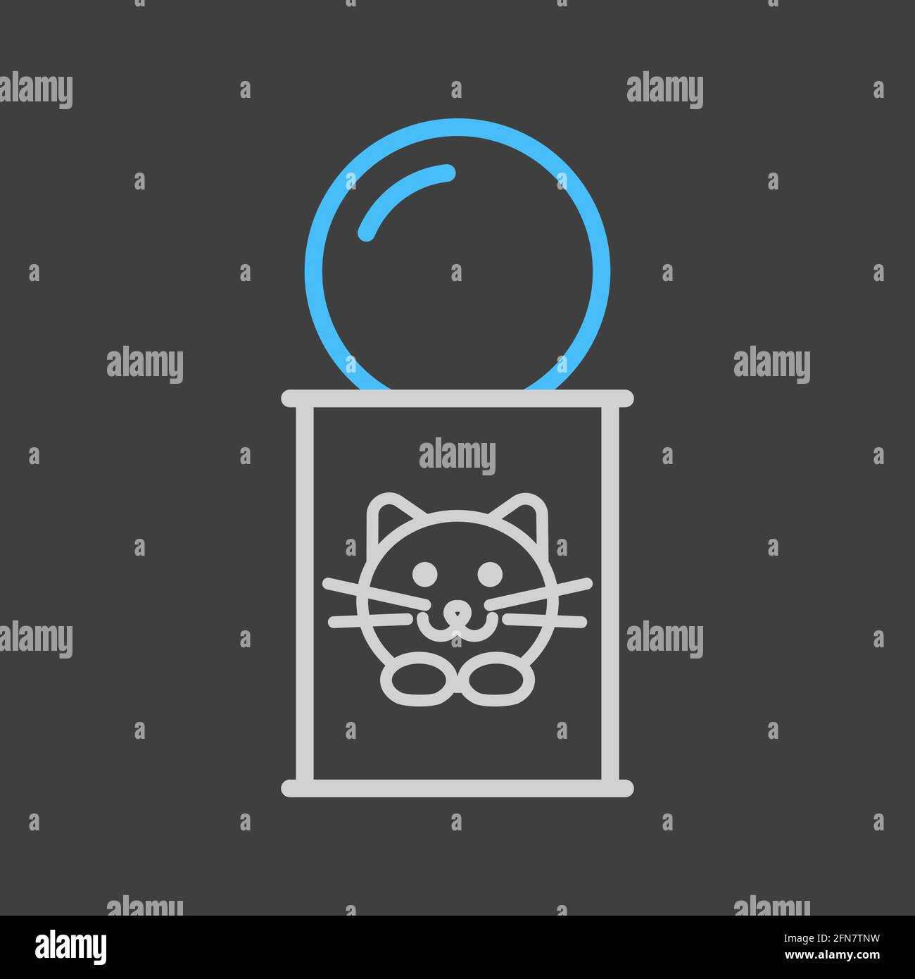 Pet cat food can vector icon on dark background. Pet animal sign. Graph ...