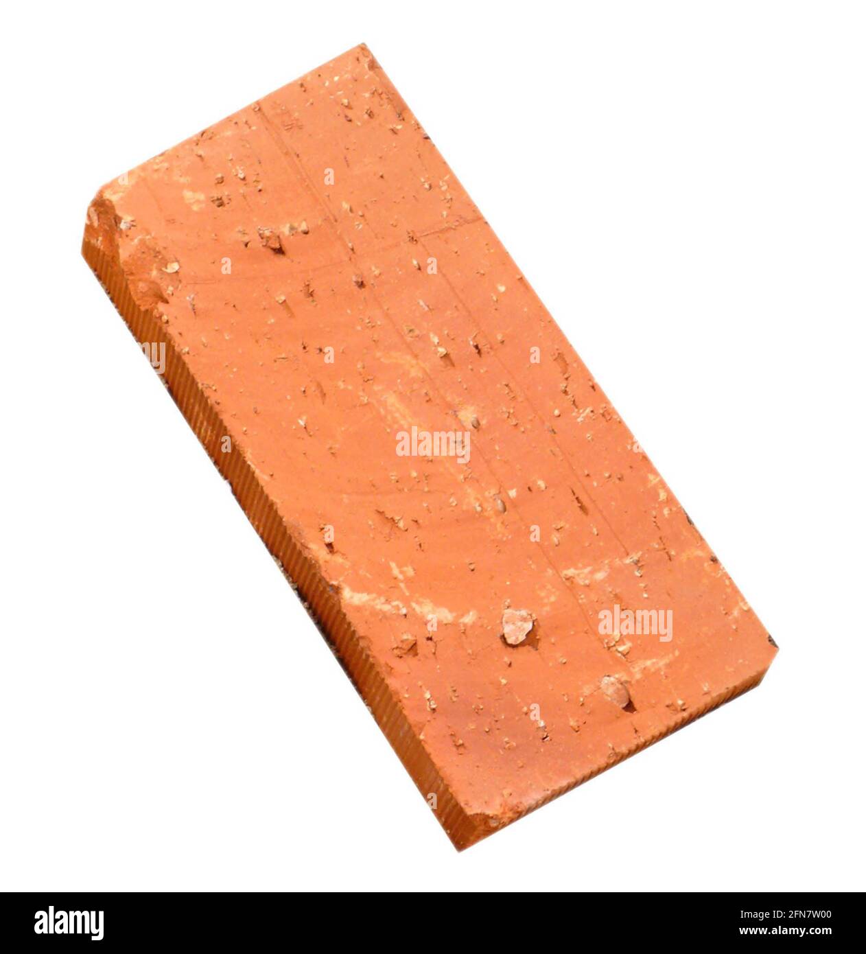 one red brick on white background Stock Photo - Alamy