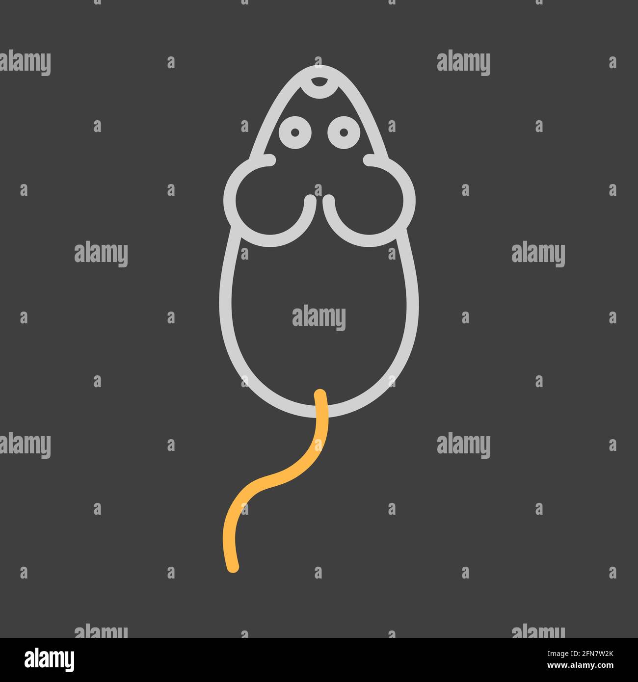 Mouse vector icon on dark background. Pet animal sign. Graph symbol for ...