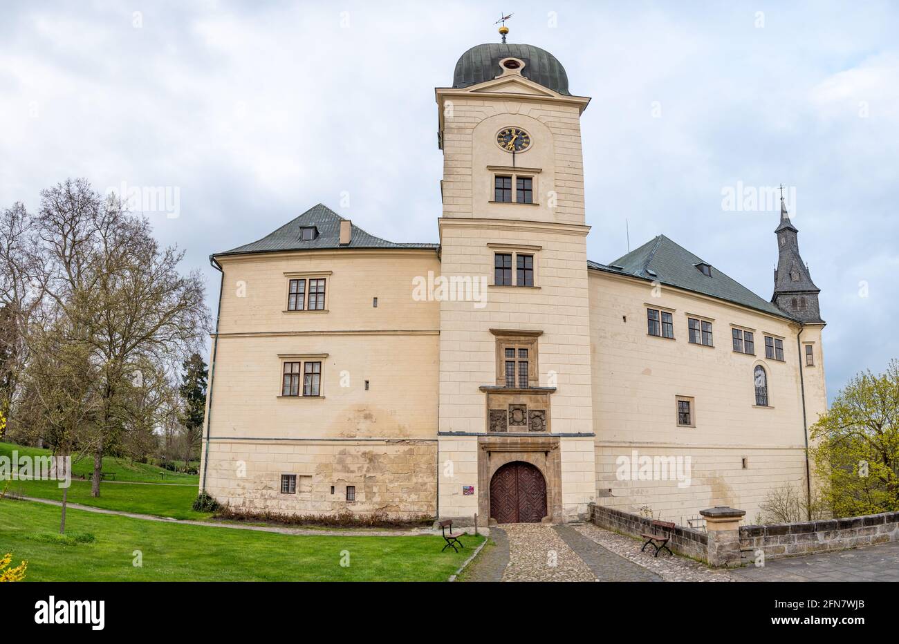 Hruby Rohozec castle panorama. 1st of May 2021. Turnov, Czech Republic ...