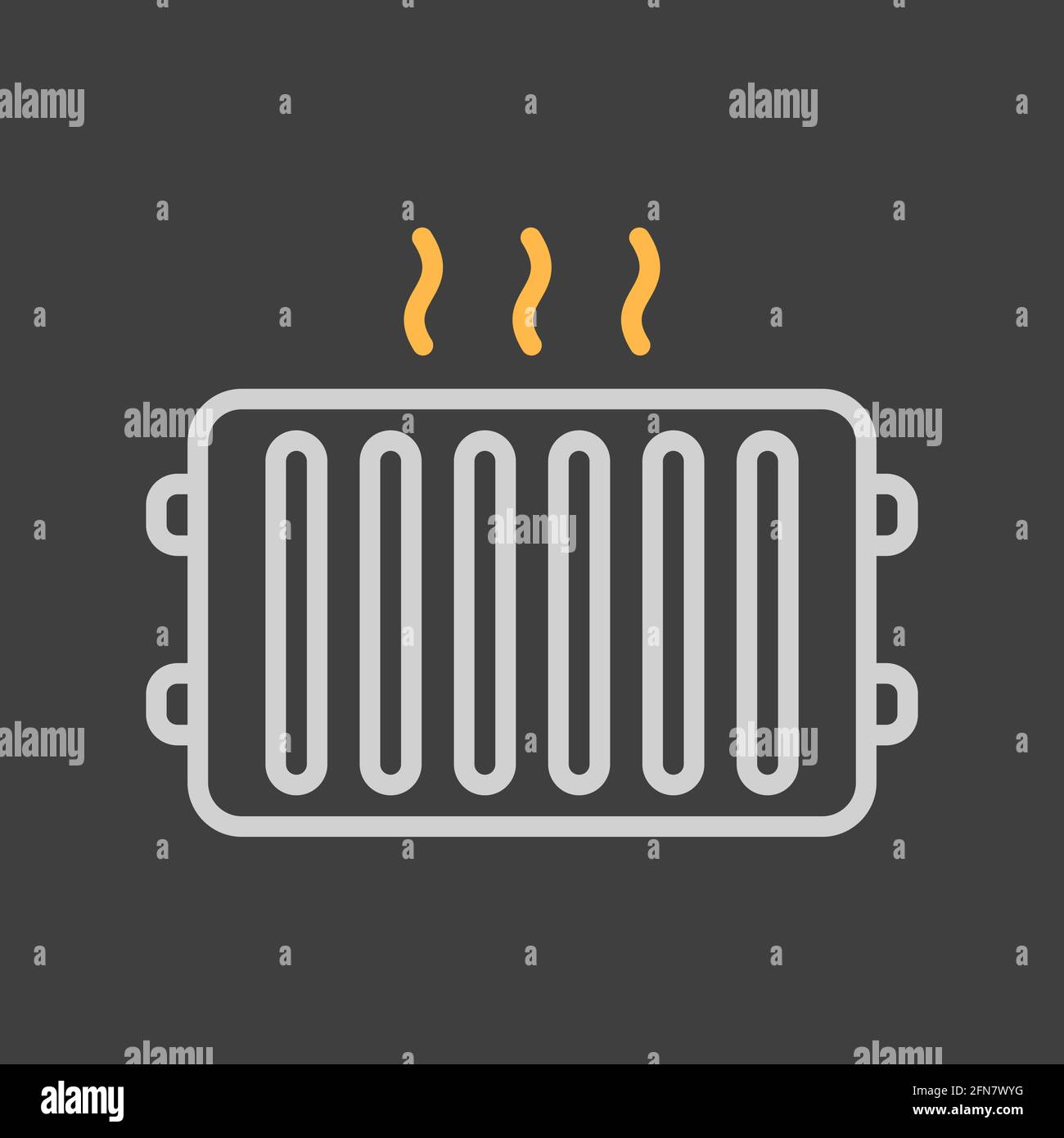 Radiator, heater vector flat icon on dark background. Construction ...
