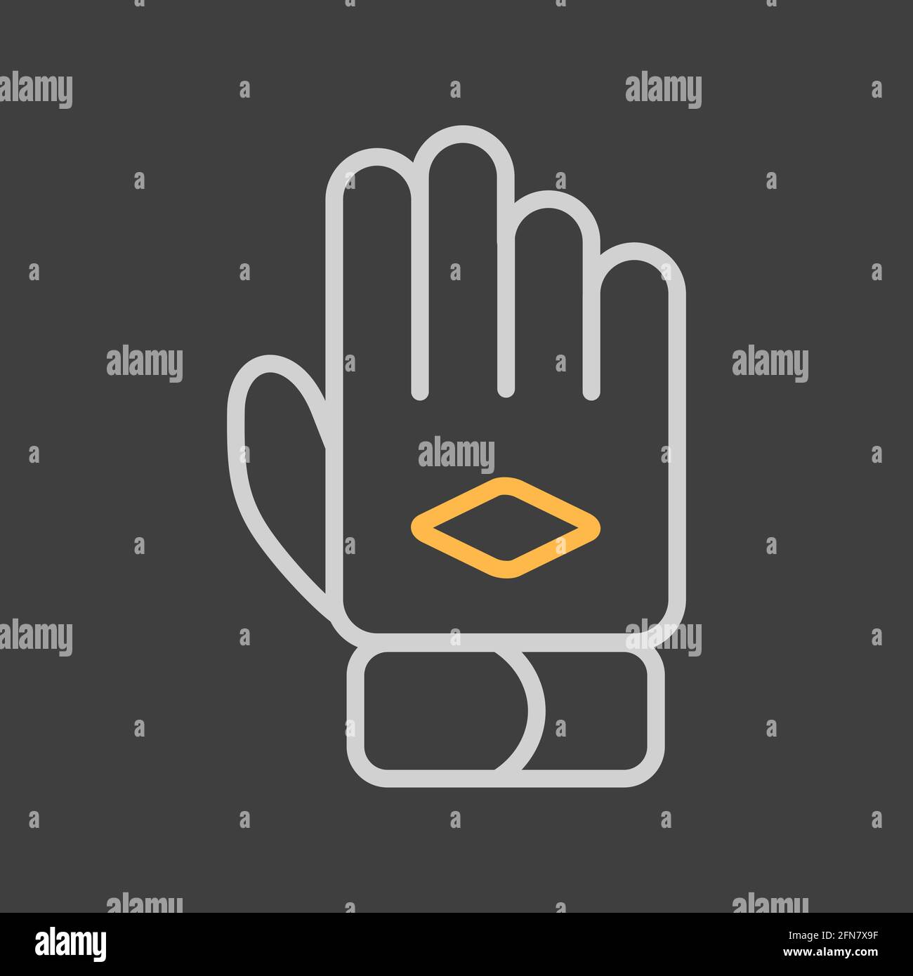 Work glove vector flat icon on dark background. Construction, repair ...