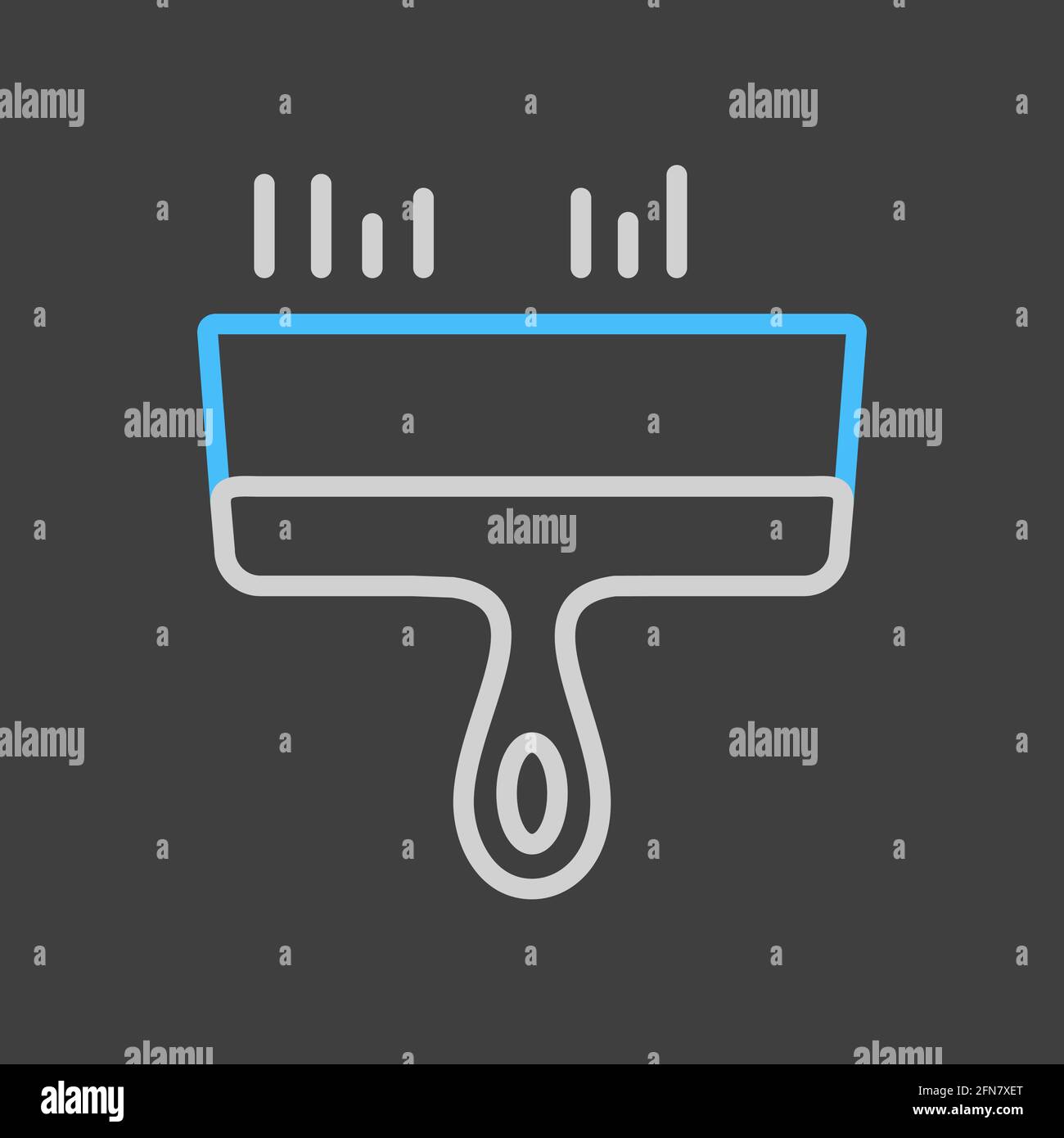Putty knife tool vector flat icon on dark background. Construction ...