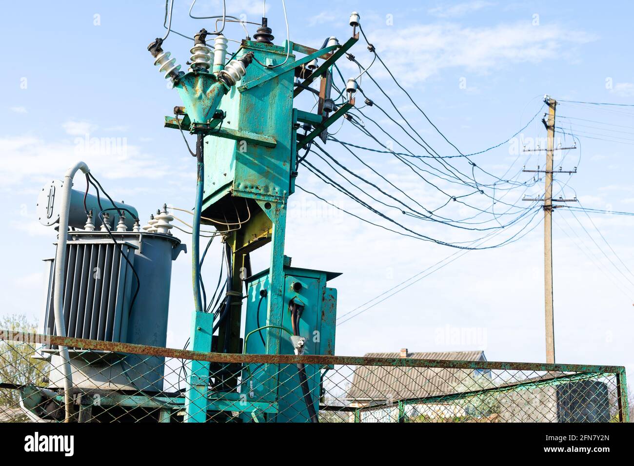 Switchgears and switches in a power plant with steel structure Stock ...