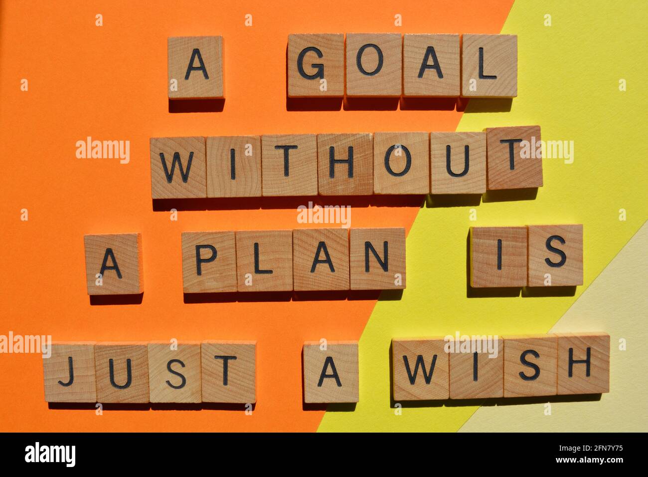 A Goal Without a Plan is Just a Wish, motivational phrase in wooden ...