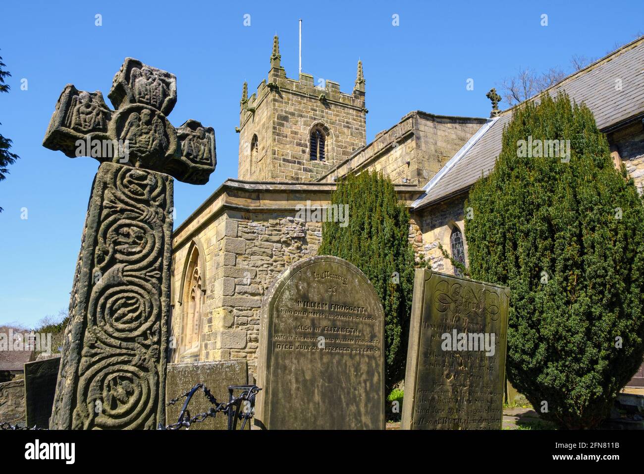 The 8th century Anglo Saxon cross in the churchyard of St Lawrence's ...