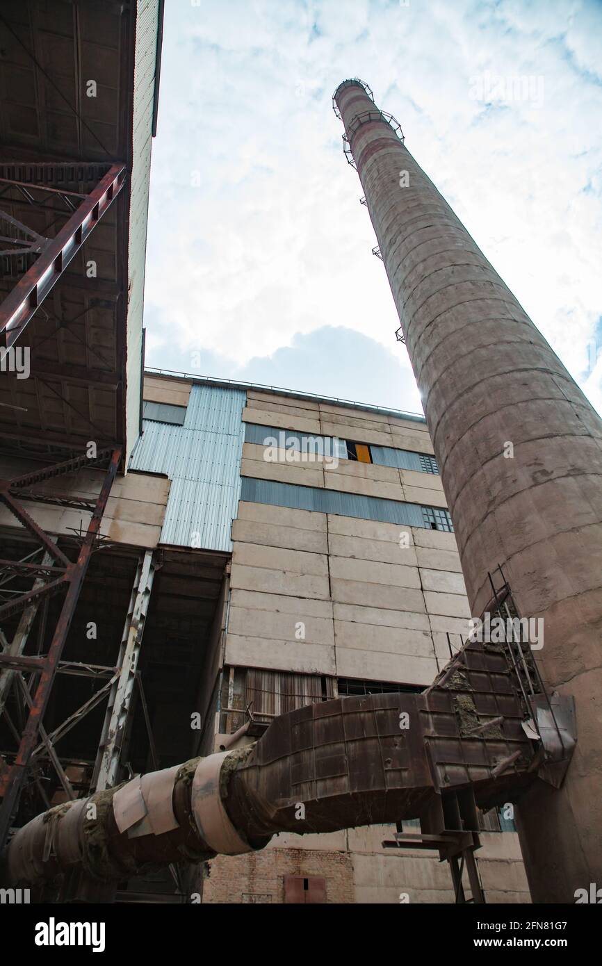 Temirtau,Kazakhstan. Outdated Soviet cement plant abstract view ...