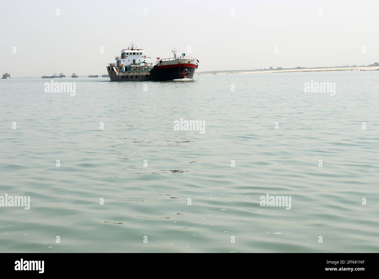 cargo shipping boat on river for product shipment Stock Photo - Alamy