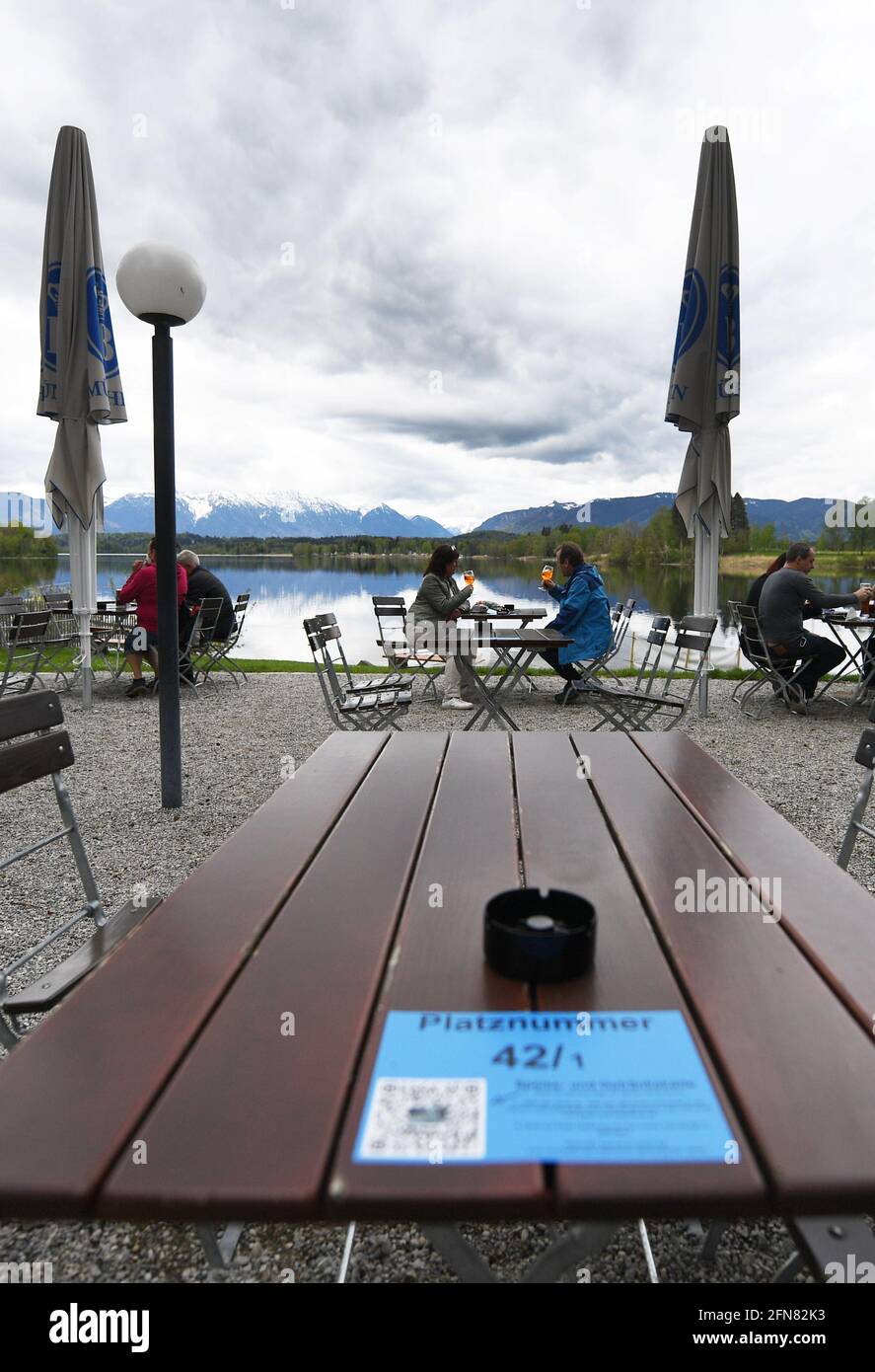 Uffing, Germany. 15th May, 2021. With the mixed weather, the reopened ...