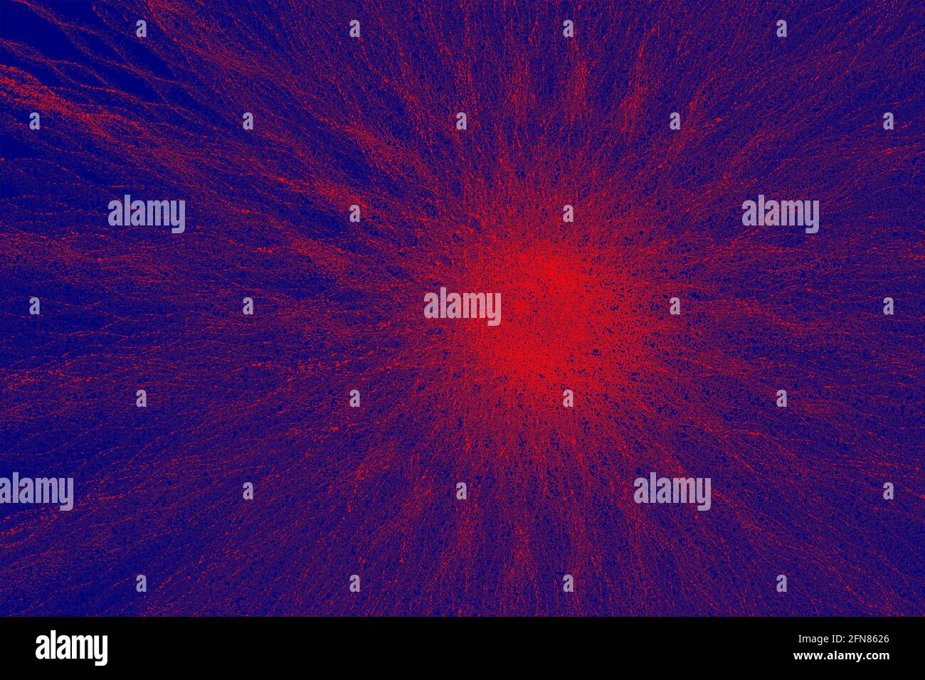 Illustration of a red paint splash on blue background Stock Photo - Alamy