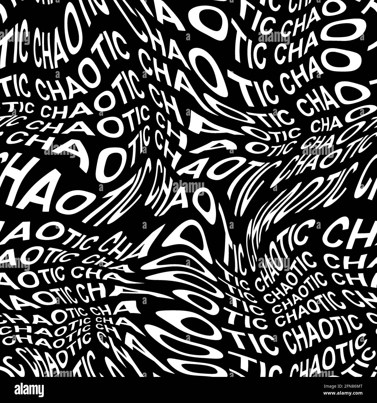 CHAOTIC word warped, distorted, repeated, and arranged into seamless ...