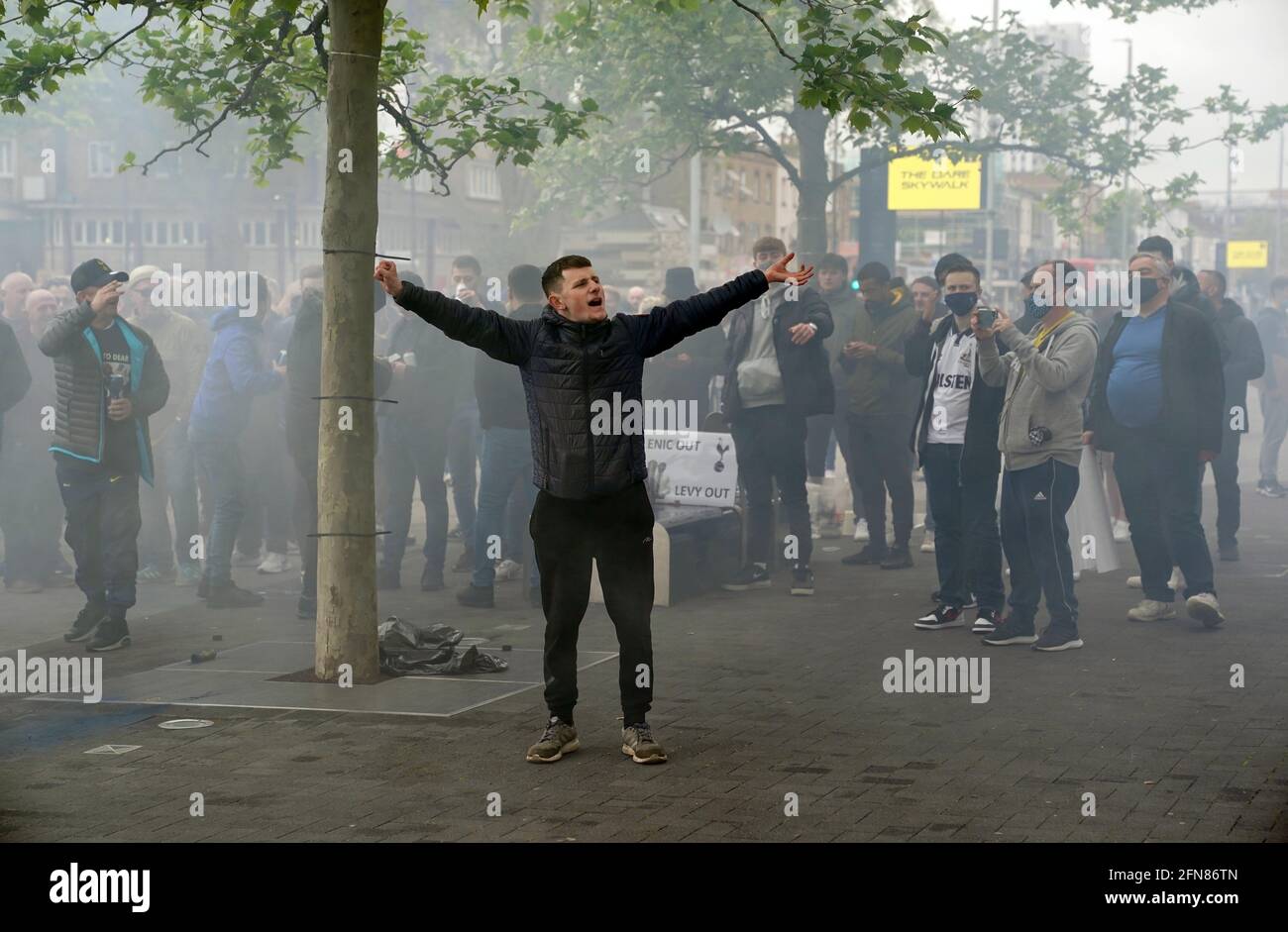 Tottenham Hotspur fans protest against chairman Daniel Levy and the ...
