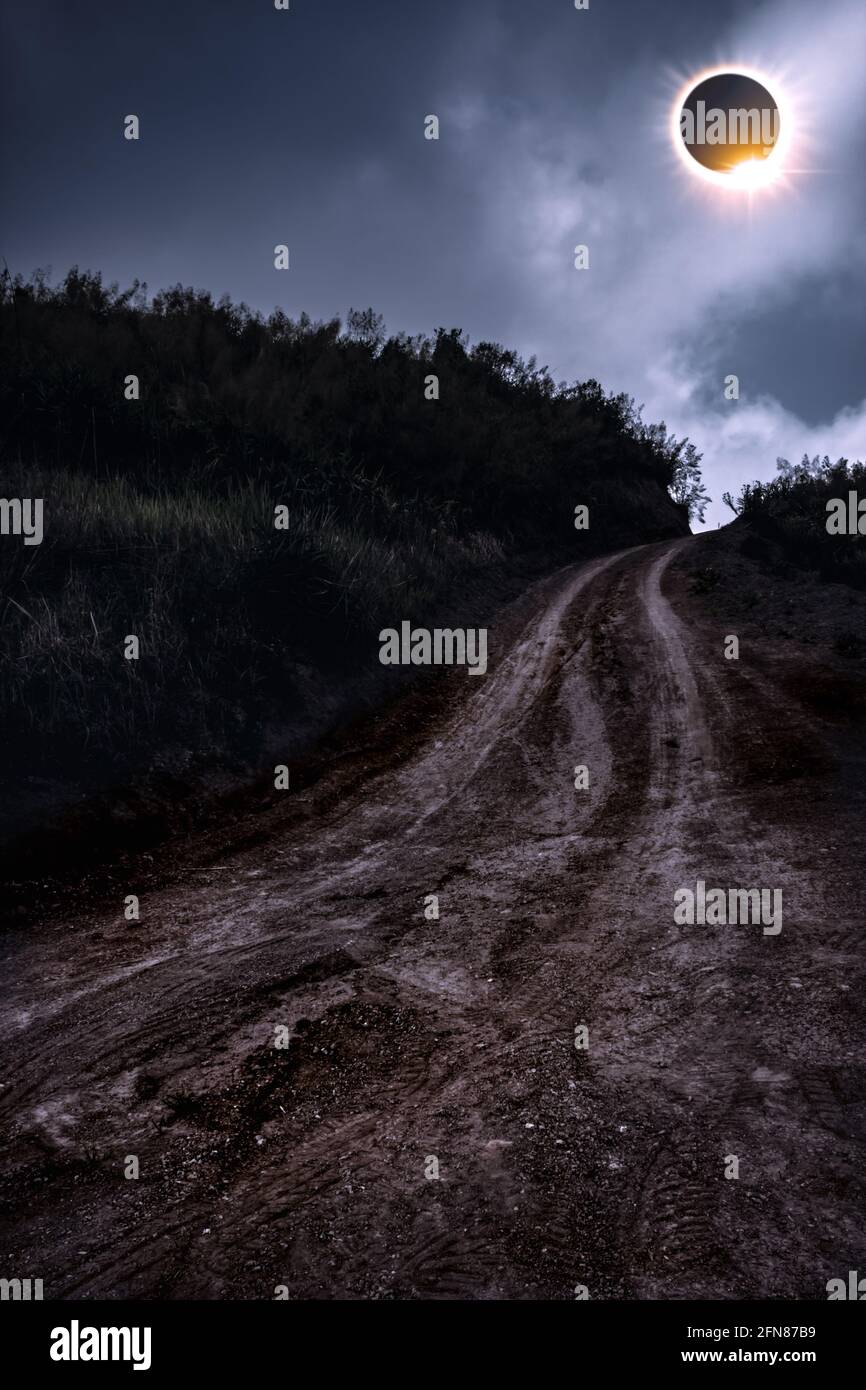 Amazing scientific natural phenomenon. The Moon covering the Sun. Total ...