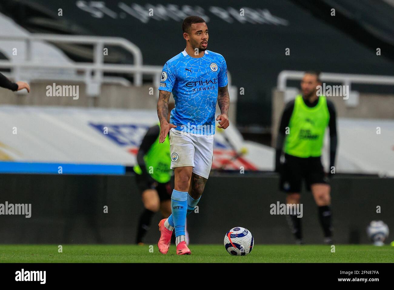 Newcastle, UK. 14th May, 2021. Gabriel Jesus #9 of Manchester City in ...