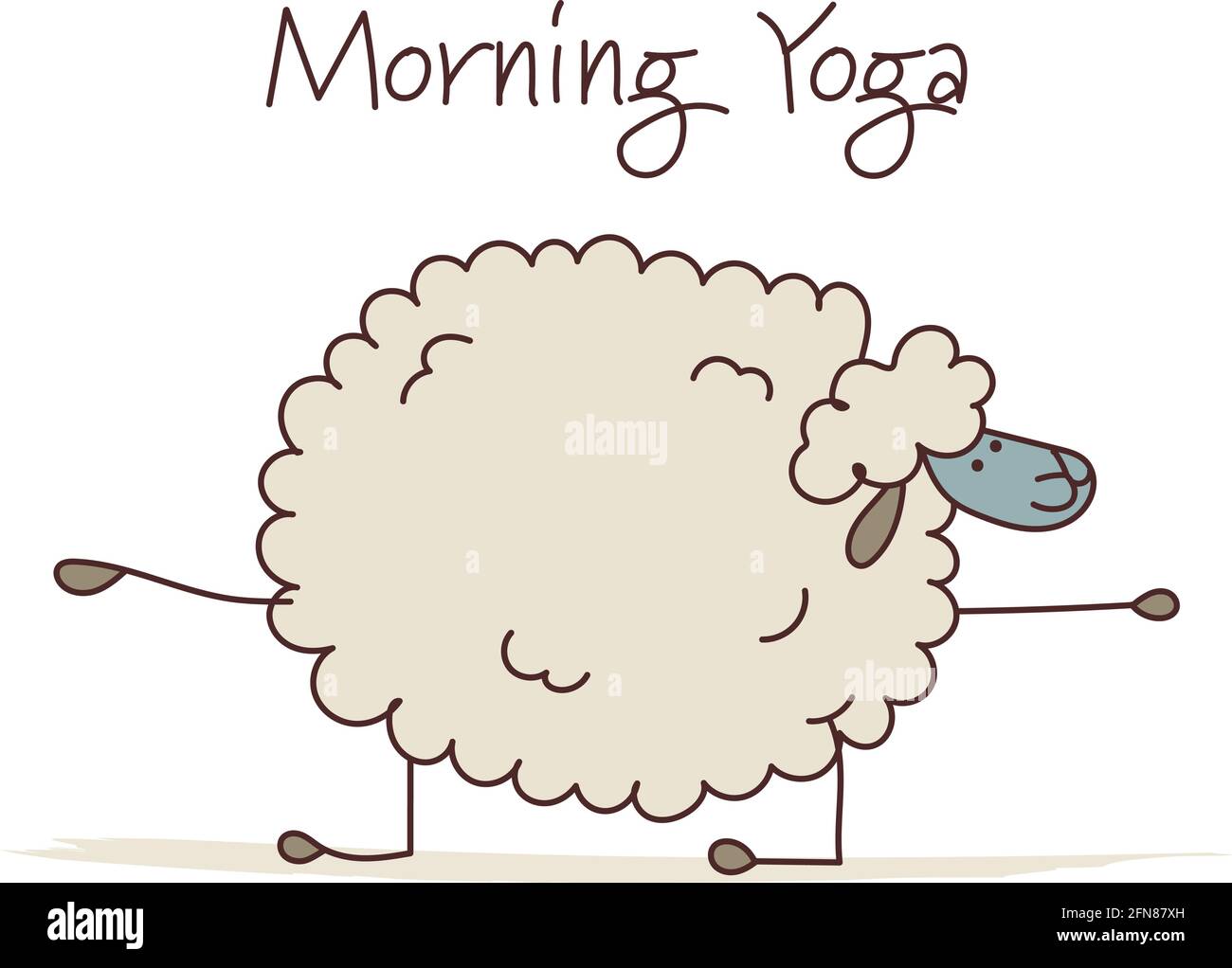 Funny sheep doing yoga, sketch for your design Stock Vector Image & Art ...