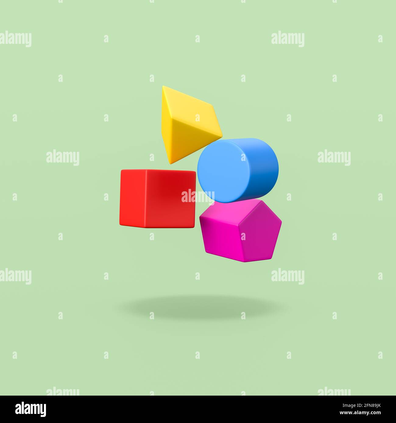 Green geometric shapes hi-res stock photography and images - Alamy