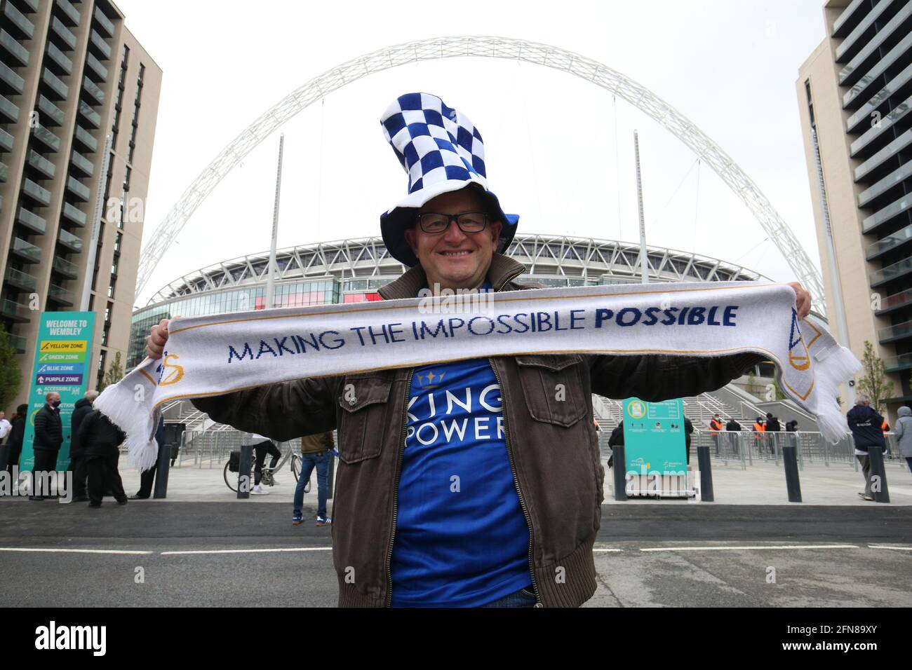 Leicester City fan Ian Simpson on Wembley Way, before the Emirates FA ...