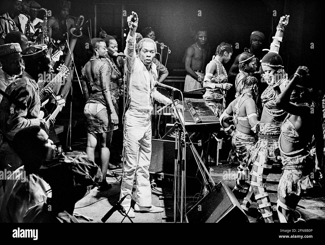 Concert of the Nigerian musician Fela Kuti and his band Egypt 80 at the ...