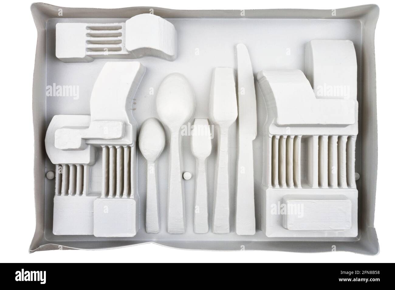 Empty paper cutlery box isolated on white background Stock Photo - Alamy