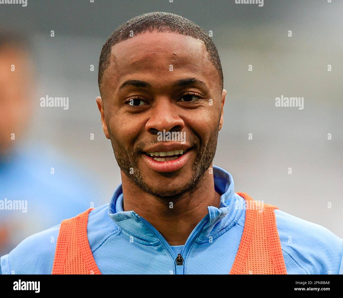 Raheem Sterling #7 of Manchester City during the pre-game warmup Stock ...