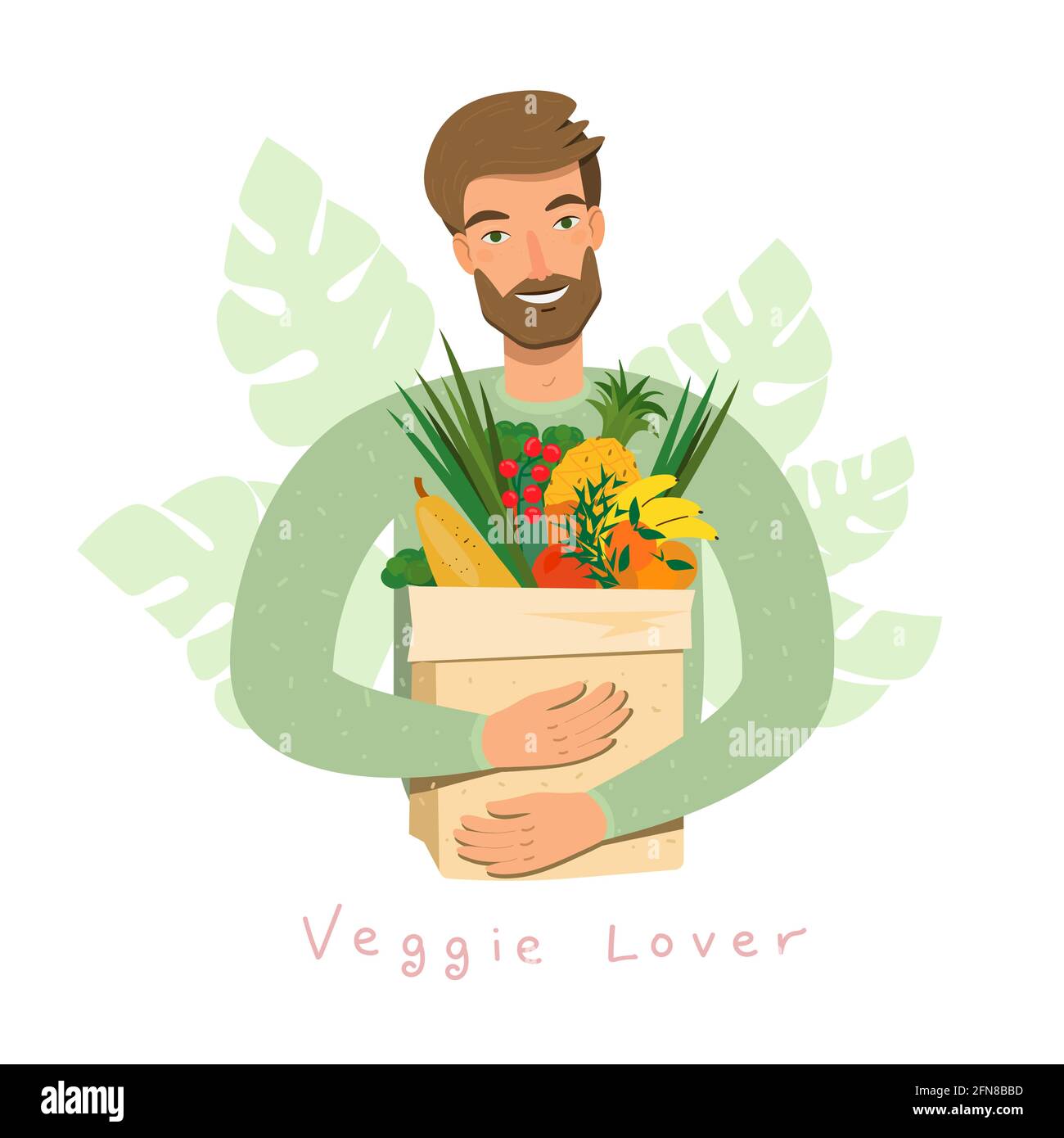 Young happy bearded man in Stock Vector Images - Alamy