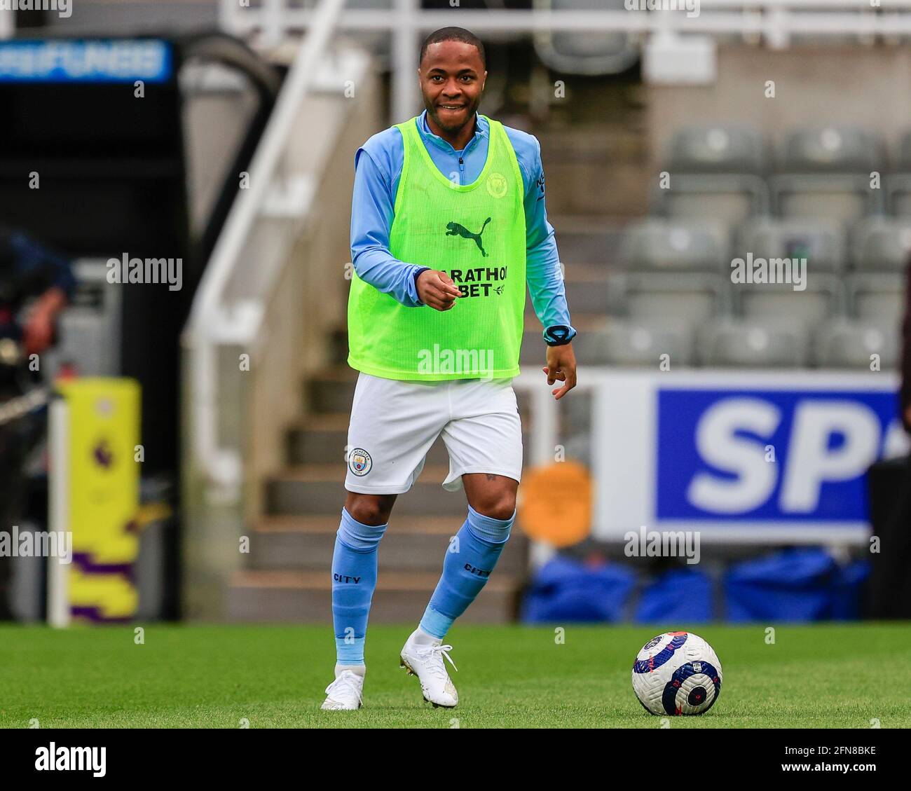 Raheem Sterling #7 of Manchester City during the pre-game warmup Stock ...