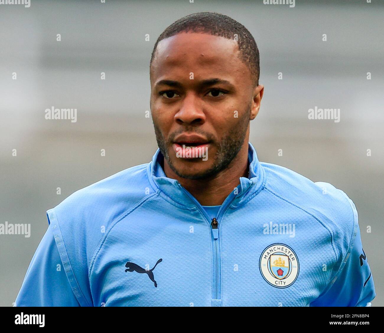 Raheem Sterling #7 of Manchester City during the pre-game warmup Stock ...