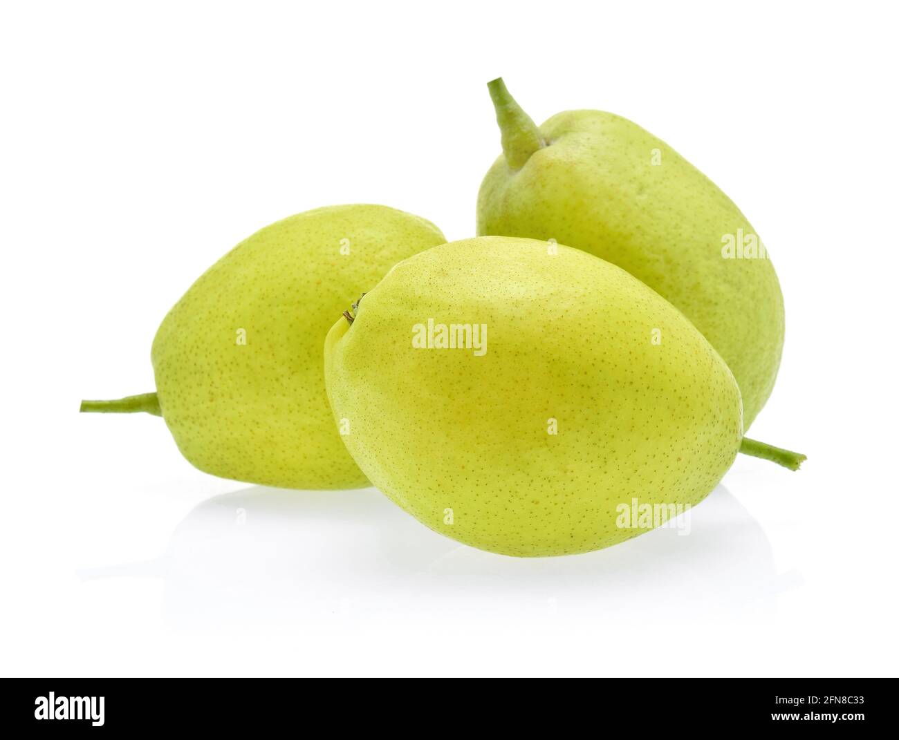 Green pear isolated on white background Stock Photo - Alamy