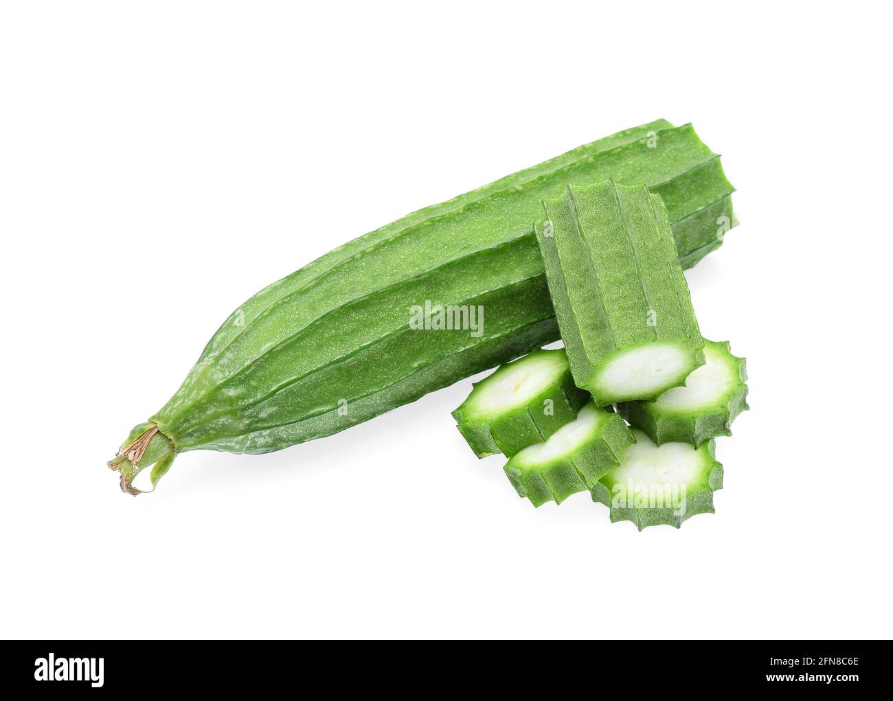 Luffa acutangula isolated on white background Stock Photo - Alamy