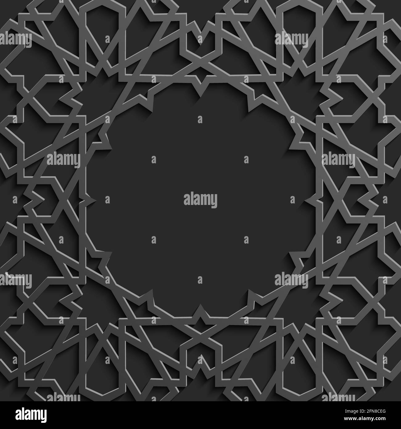 Black islamic pattern geometric background. Ramadan kareem oriental ...