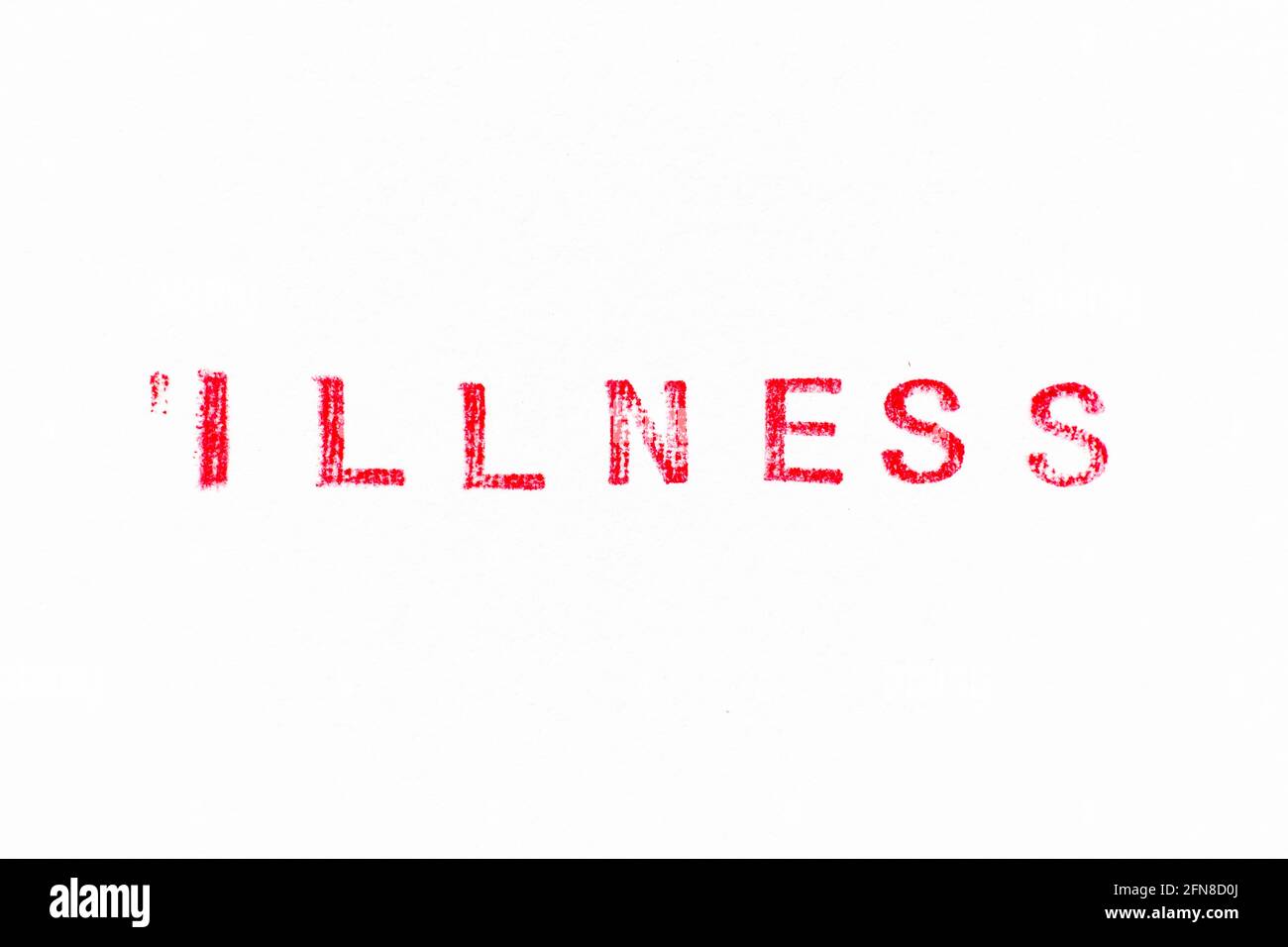Red color rubber stamp in word illness on white paper background Stock ...