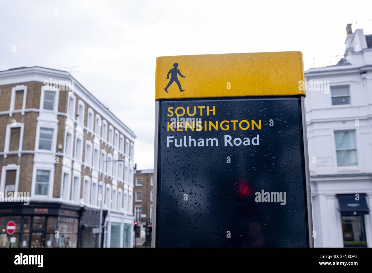 South Kensington- Fulham Road sign. An upmarket area of south west ...