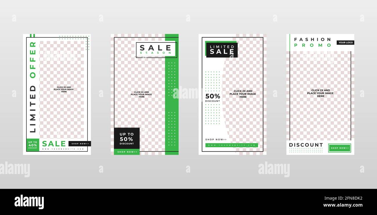 Social Media Stories Banner Templates with image placeholder, Branding ...