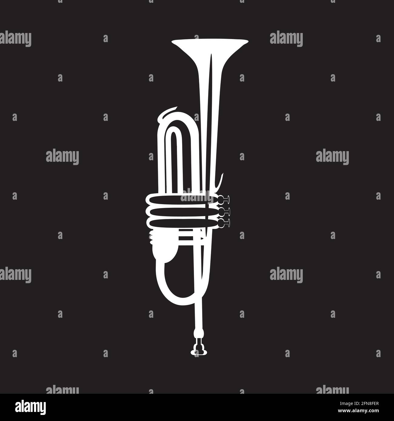 Trumpet vector illustration, white template Stock Vector Image & Art ...